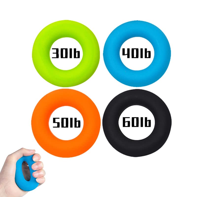 Amazon | karonpeln 4点セット ハンドグリップ シリカゲル 握力トレーニング ハンドエクササイズリング リング型 ハンドグリップ リハビリにも 筋力トレ リハビリ 指の強化 ...