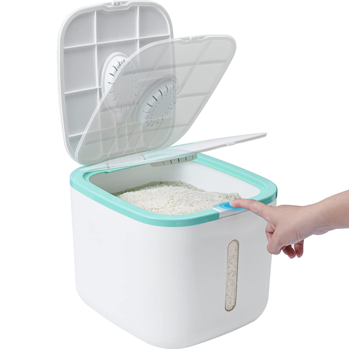 Burano Airtight Food Storage Container 20 Lbs 320oz Rice Container ...