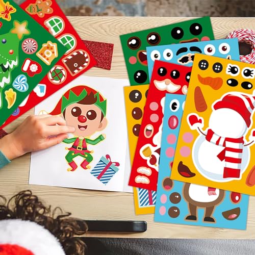 Snapklik.com : Christmas Stickers 48 Sheets, Christmas Face Stickers ...