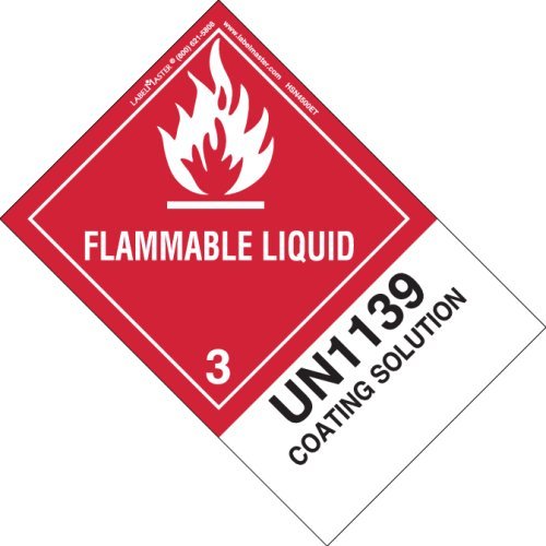 Amazon.com: Labelmaster HSN4500ET Flammable Liquid Label, UN1139 ...