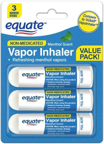 Amazon.com: Equate Menthol Scent Vapor Inhaler, Non-Medicated, 3 Pack ...