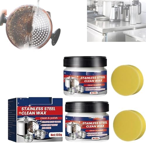 Amazon.com: Nchampionba 2 Pcs Stainless Steel Clean Wax,Magical Nano ...