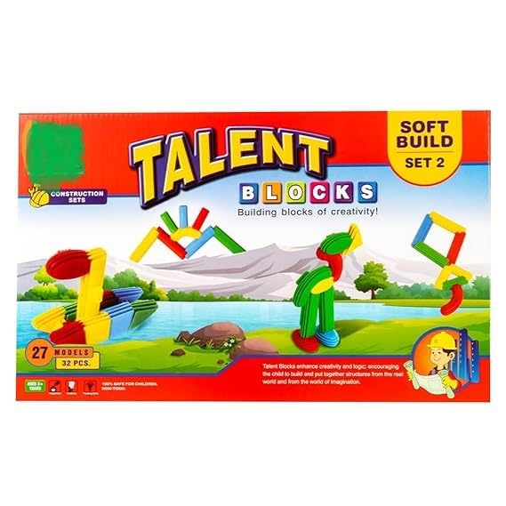 KIDSNEY Talent Blocks Soft Build Level 2 Construction Set Building ...