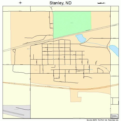 Large Street & Road Map of Stanley, North Dakota ND - Printed poster ...