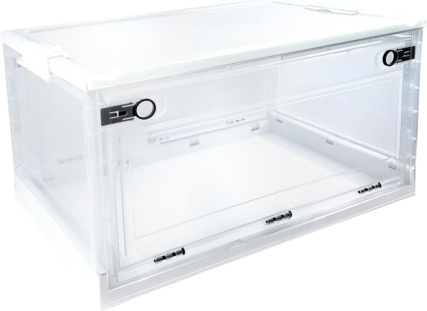 HIOHOIH 80L Plastic Storage Box with Lid,Clear Box with Handle & Wheels ...