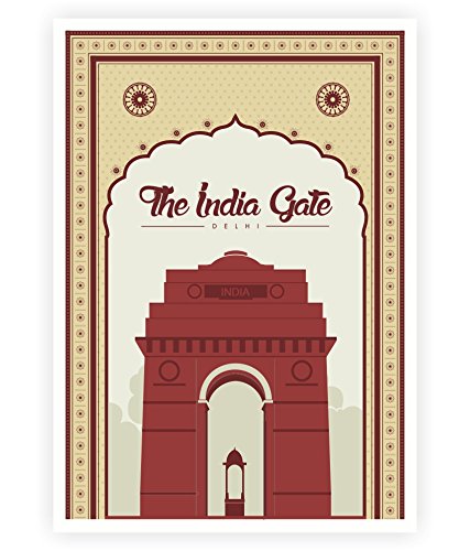 LAB NO 4 The India Gate, Delhi Monuments Office Wall Decor in A3 (16.5 ...