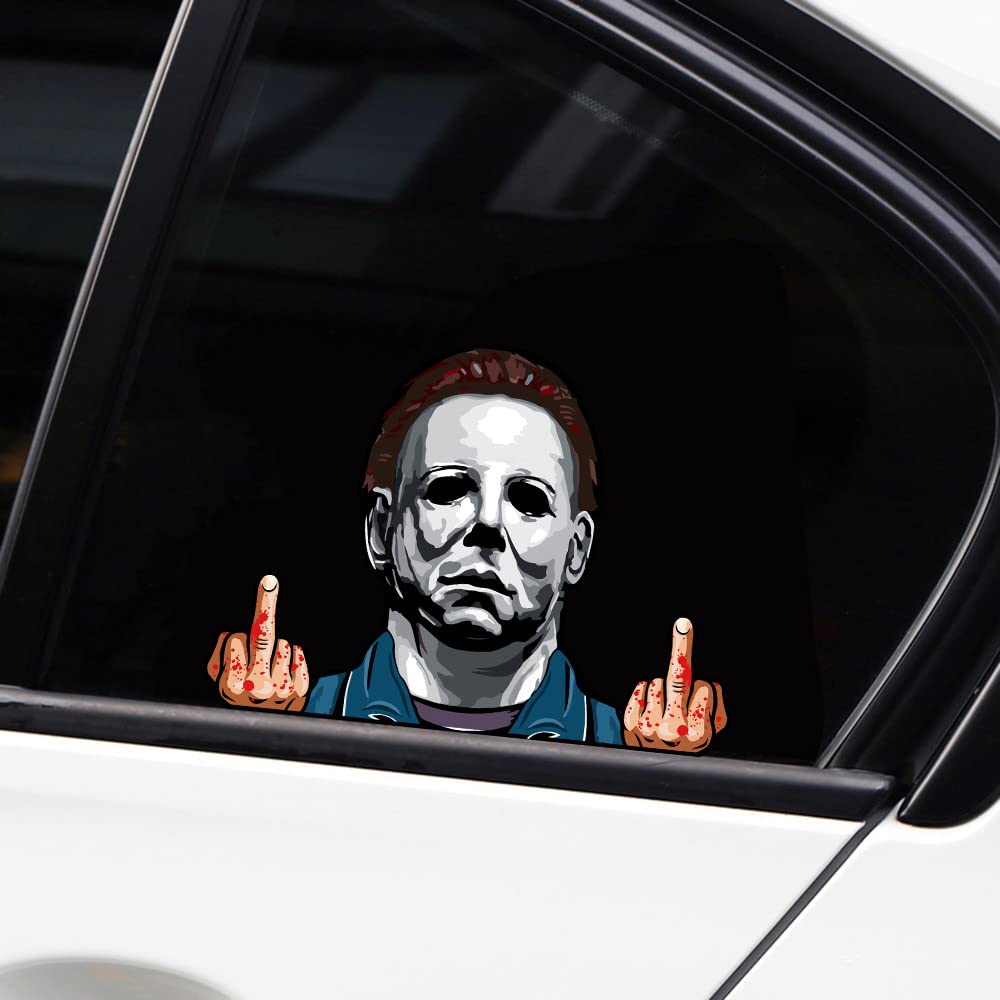 Amazon.com - Iprokiu Horror Halloween Peeking Car Sticker Funny Peeking ...
