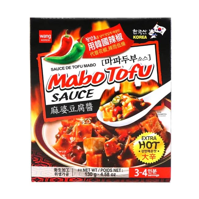 Amazon.com : Wang Korean Mabo Tofu Sauce, Extra Hot Spicy, 130g (4.58 ...