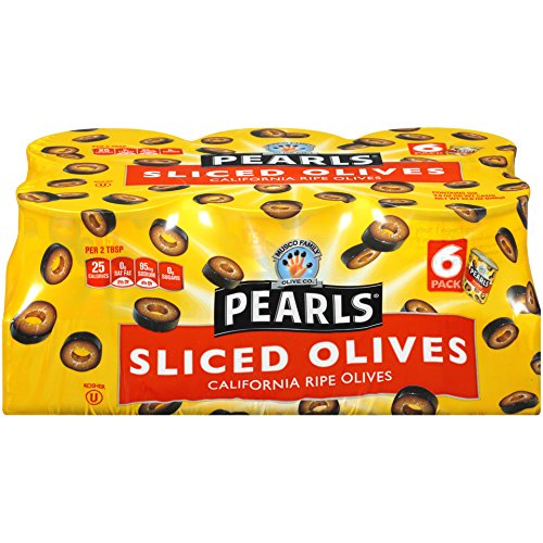 Amazon.com : Pearls Sliced Ripe Black Olives, (6) 3.8-Ounce Can ...