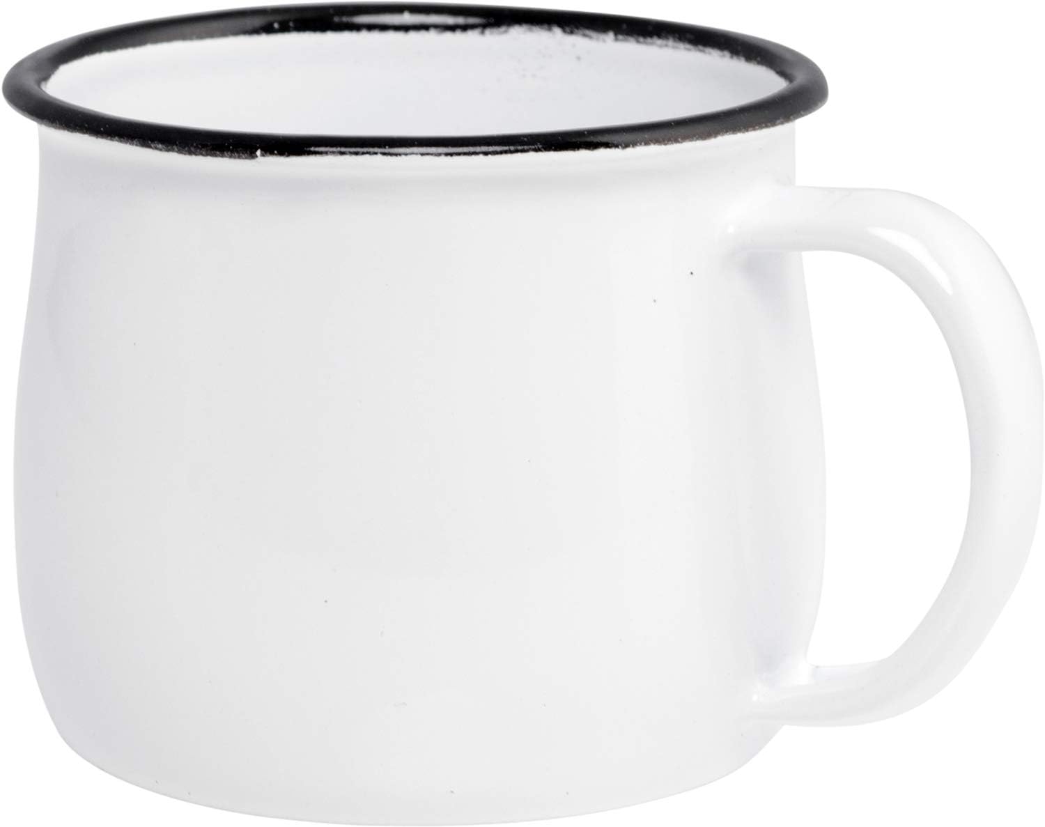 Amazon.com: Mug - Enamelware White with Black Trim 3 inch - Primitive ...