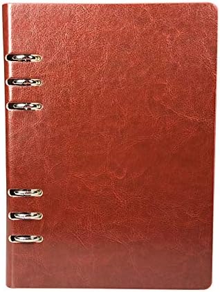 Amazon.com : A5 Classic Refillable Notebook Loose Pocket Leather 6 ...