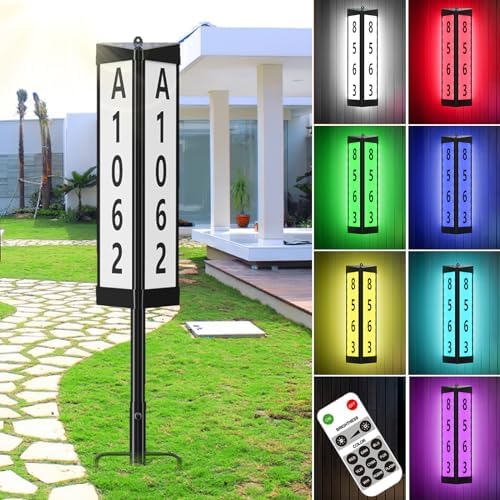 Amazon.com: IVWVI Solar House Numbers, Lighted Solar Address Number ...