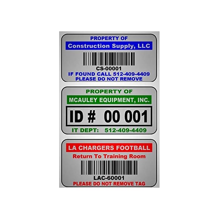 Buy LabelsUrWay 2" x 1" Heavy Duty Metalized Polyester Tool and ...