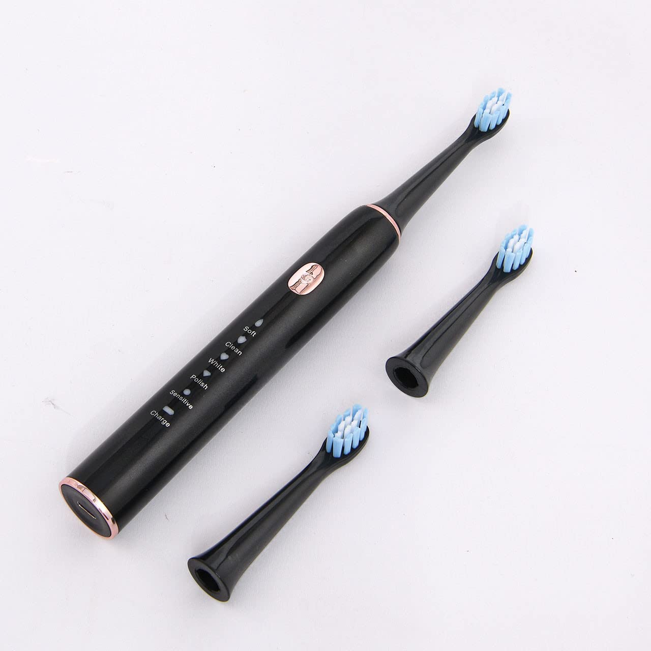 Black Rechargeable Sonic Toothbrush – Battery Powered Lightweight Tooth ...