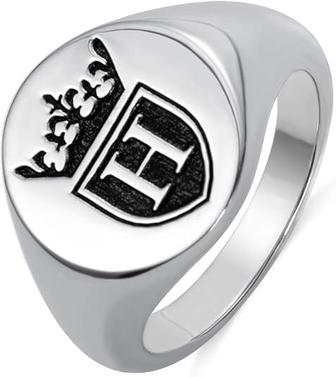 AILIN 925 Sterling Silver King Signet Ring With Crown Custom Inside ...