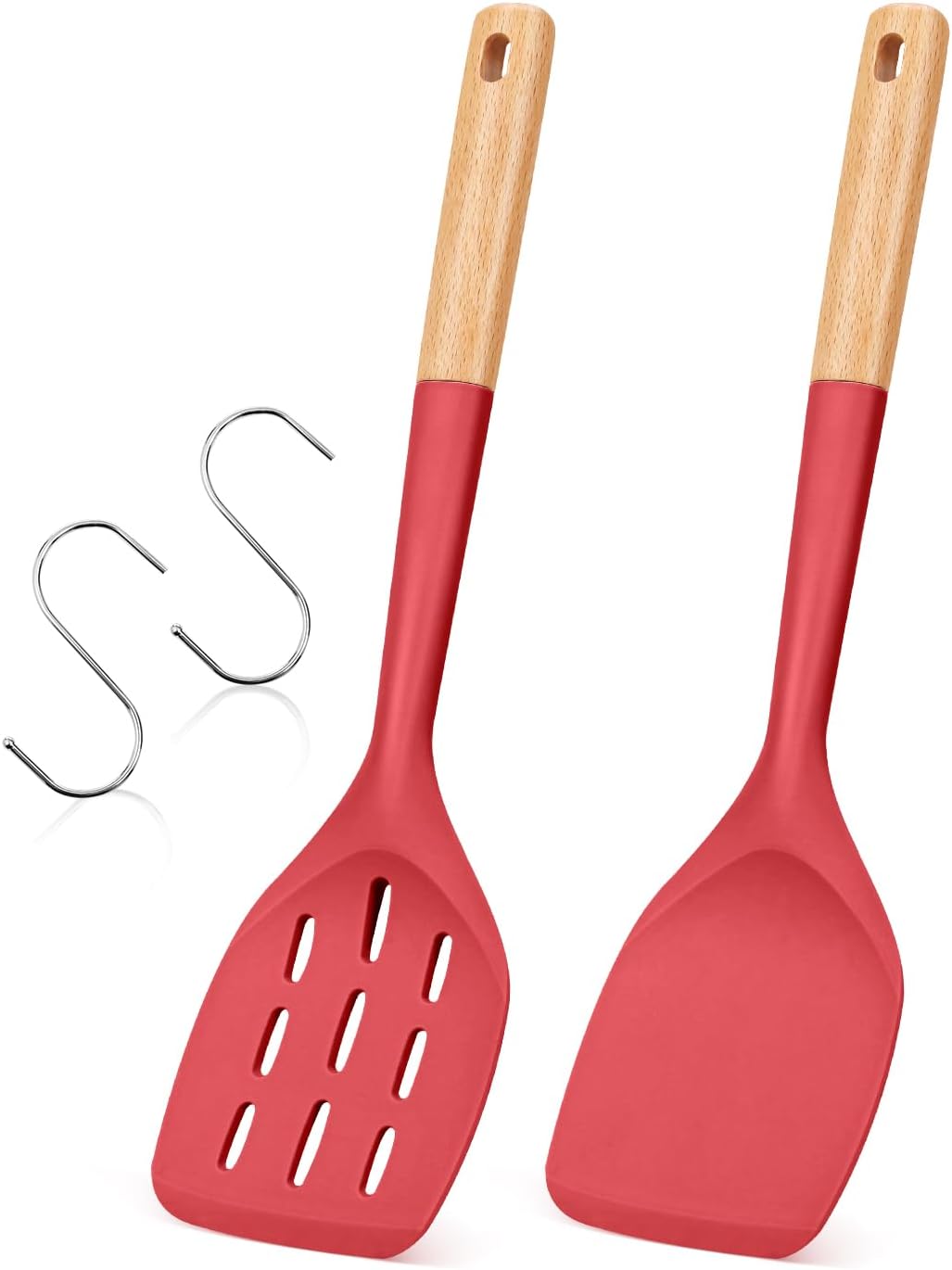 Amazon.com: Pack of 2 Silicone Spatula, Non Stick Cooking Utensil Set ...