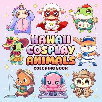 Amazon.com: Kawaii Cosplay Animals Coloring Book: 50 Cute Whimsical ...
