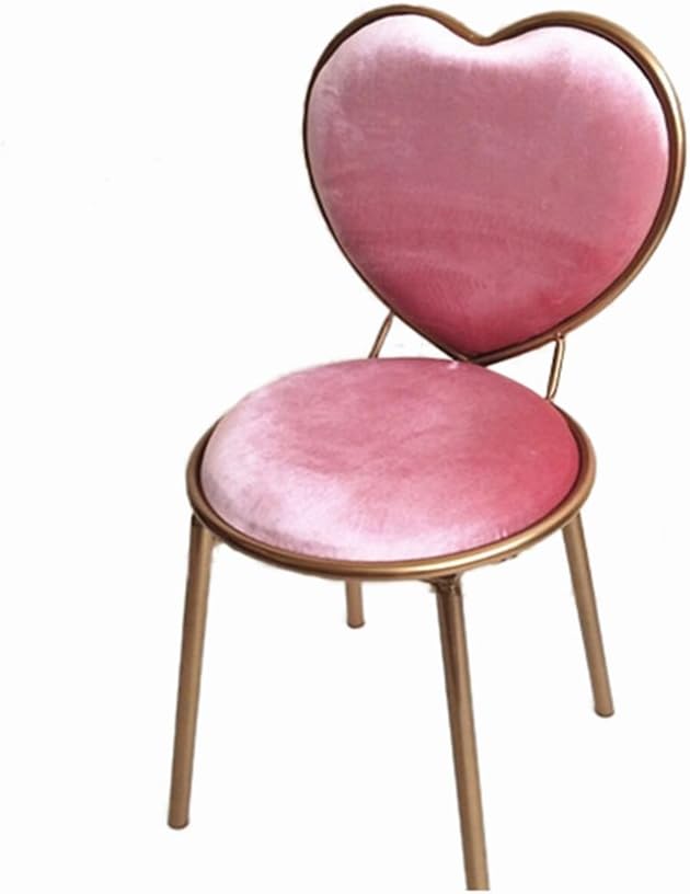 Amazon.com - Dining Chair, Iron Heart-Shaped Chair Pink Decorative ...