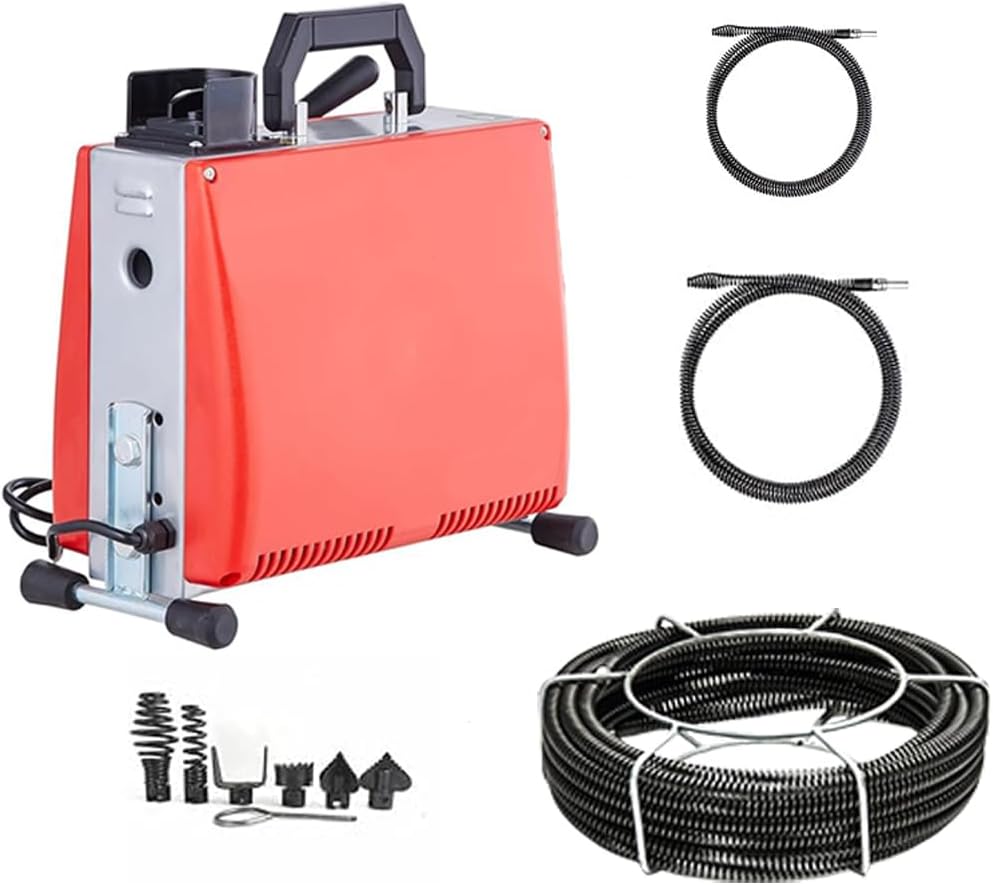 GQ-80 Drain Cleaner Machine, 90Ft Electric Drain Drill (74 'x 5/8 "and ...