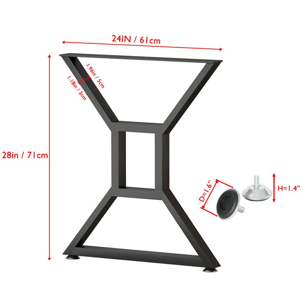 Snapklik.com : FJANKUI 28 Inch High Metal Table Legs, Modern Cast Iron ...
