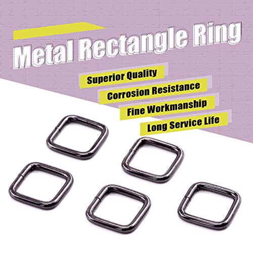 Snapklik.com : Swpeet 60Pcs 5/8 Inch - 15mm Gun-Black Metal Rectangle ...