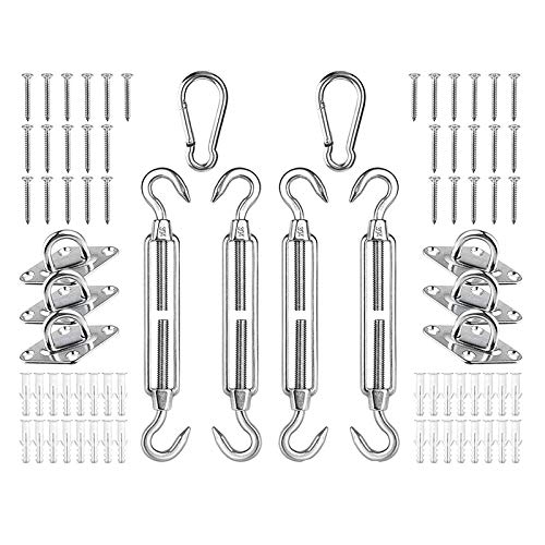 P-UXI Sun Shade Sail Hardware Kit 304 Stainless Steel Heavy Duty ...