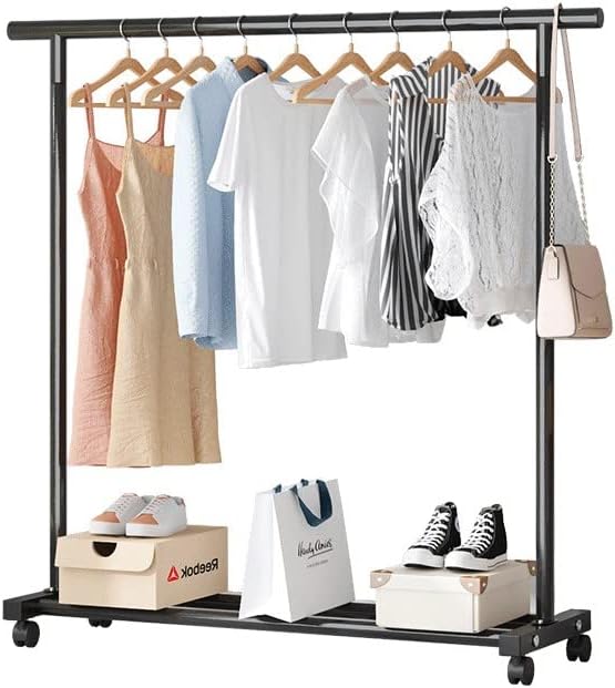 U.Uberlux 120cm Kleiderständer mit Rollen, Kleiderbügel, Kleiderstange ...