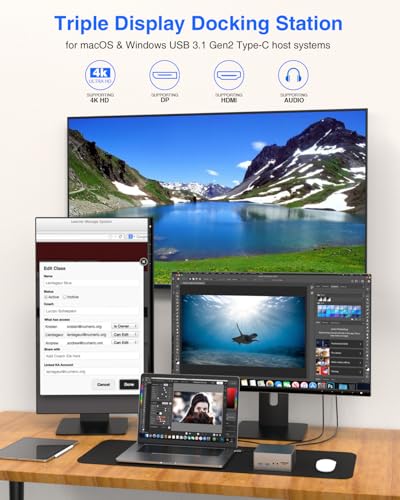 Tiergrade Upgraded Universal USB-C 4K Triple Display Docking Station ...