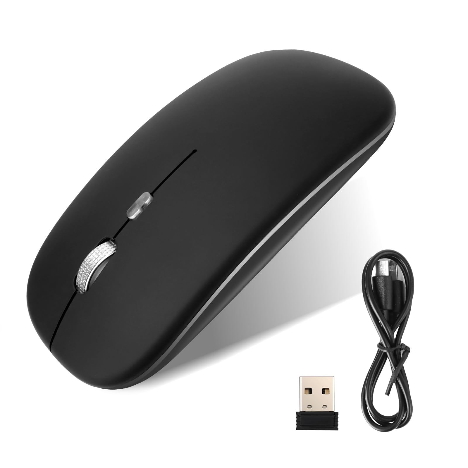 Mouse Inalámbrico, Raton Bluetooth Recargable de 2.4G Modo Dual, Mouse ...