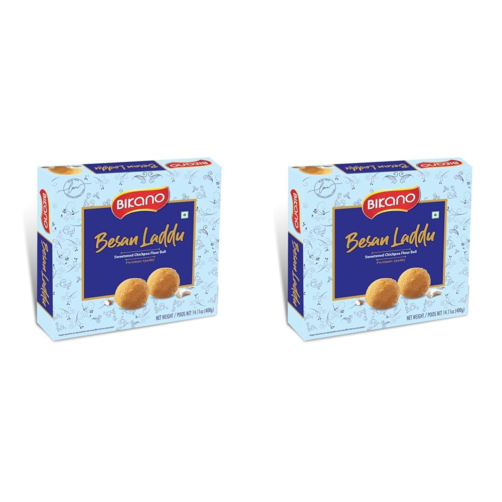 Bikano Besan Laddu Spl, 400 gram box (Pack of 2) : Amazon.in: Grocery ...