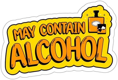 Amazon.com: May Contain Alcohol Cooler Drinking Sticker Vinyl Caution ...