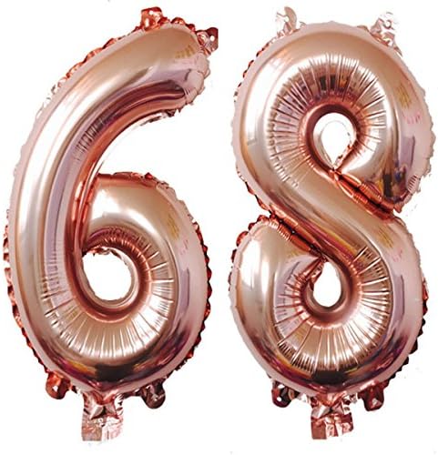 Amazon.com: 40inch Gold Foil 68 Helium Jumbo Digital Number Balloons ...