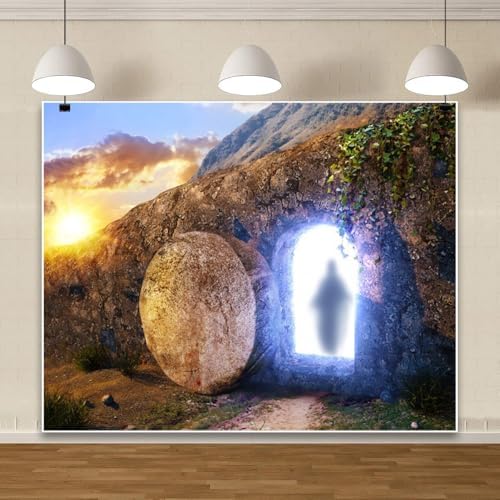 Amazon.com : Empty Tomb Backdrop 10x8ft Easter Backdrop Holy Light ...