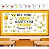 Amazon.com: gisgfim Bee Jesus Bulletin Board Decorations Bee Who Jesus ...