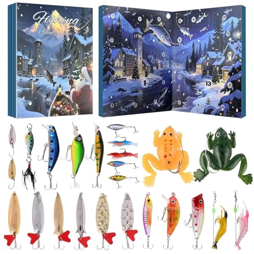 2025 Christmas Fishing Advent Calendar, 24-Day Countdown Lure Kit ...