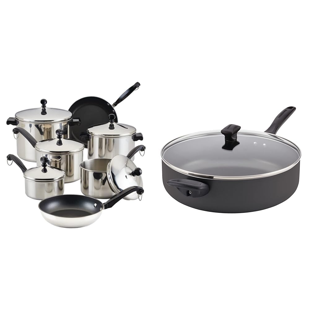Farberware Classic Stainless Steel Cookware Pots and Pans Set, 15-Piece ...