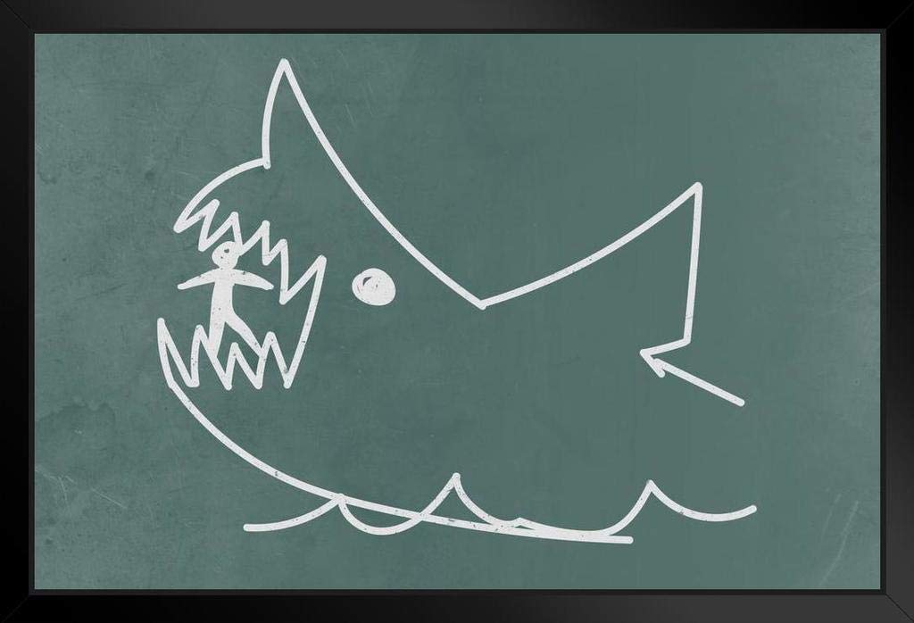 Buy Bad Fish Shark Chalkboard Drawing Stick Figure Shark s for Walls ...