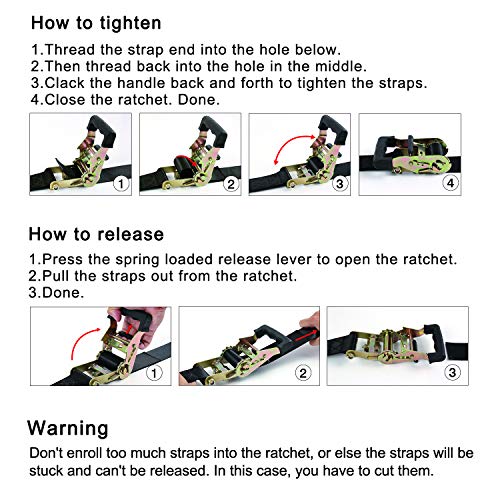 Snapklik.com : Endless Ratchet Tie Down Straps Heavy Duty Cargo Tie ...