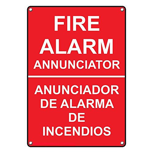Weatherproof Plastic Vertical Fire Alarm Annunciator Bilingual Sign ...
