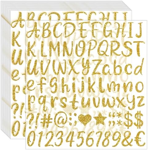 Amazon.com: 1215Pcs Gold Letter Stickers 15 Sheets Alphabet Stickers ...