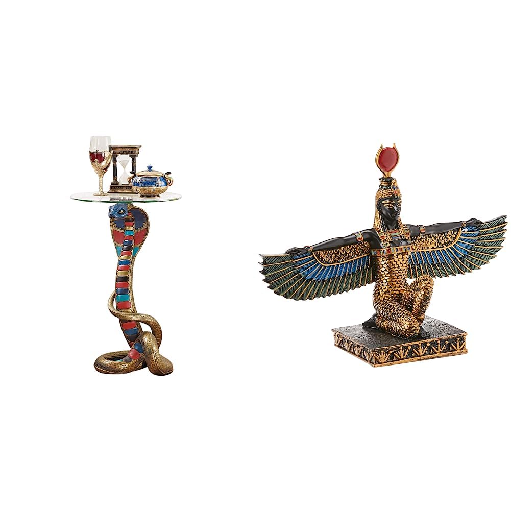 Design Toscano Renenutet Egyptian Cobra Snake Goddess Side End Table ...
