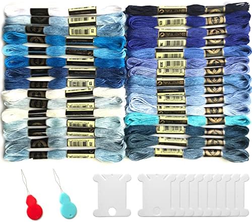 Amazon.com: Gnognauq 30 Skeins Embroidery Threads Embroidery Floss for ...