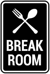 Amazon.com : Signs ByLITA Portrait Round Break Room Sign with Adhesive ...