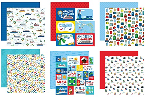 Snapklik.com : Cruise Scrapbook Paper 12x12 - Cruise Ship Scrapbook Paper