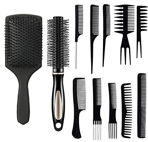 Buy GLOW FIRST 12 Pieces Hair Brush Comb Set Paddle Hair Brush ...
