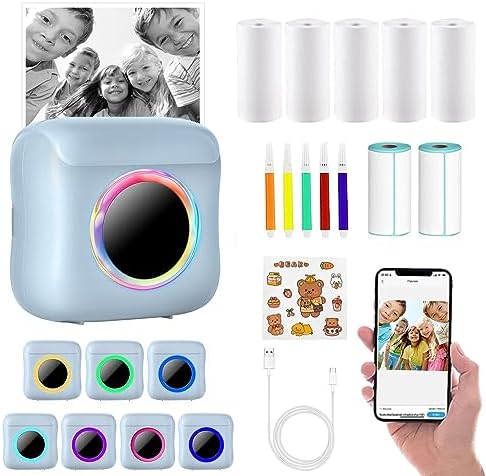 mafiti Mini Printer,Pocket Sticker Printer,Bluetooth Inkless Thermal ...