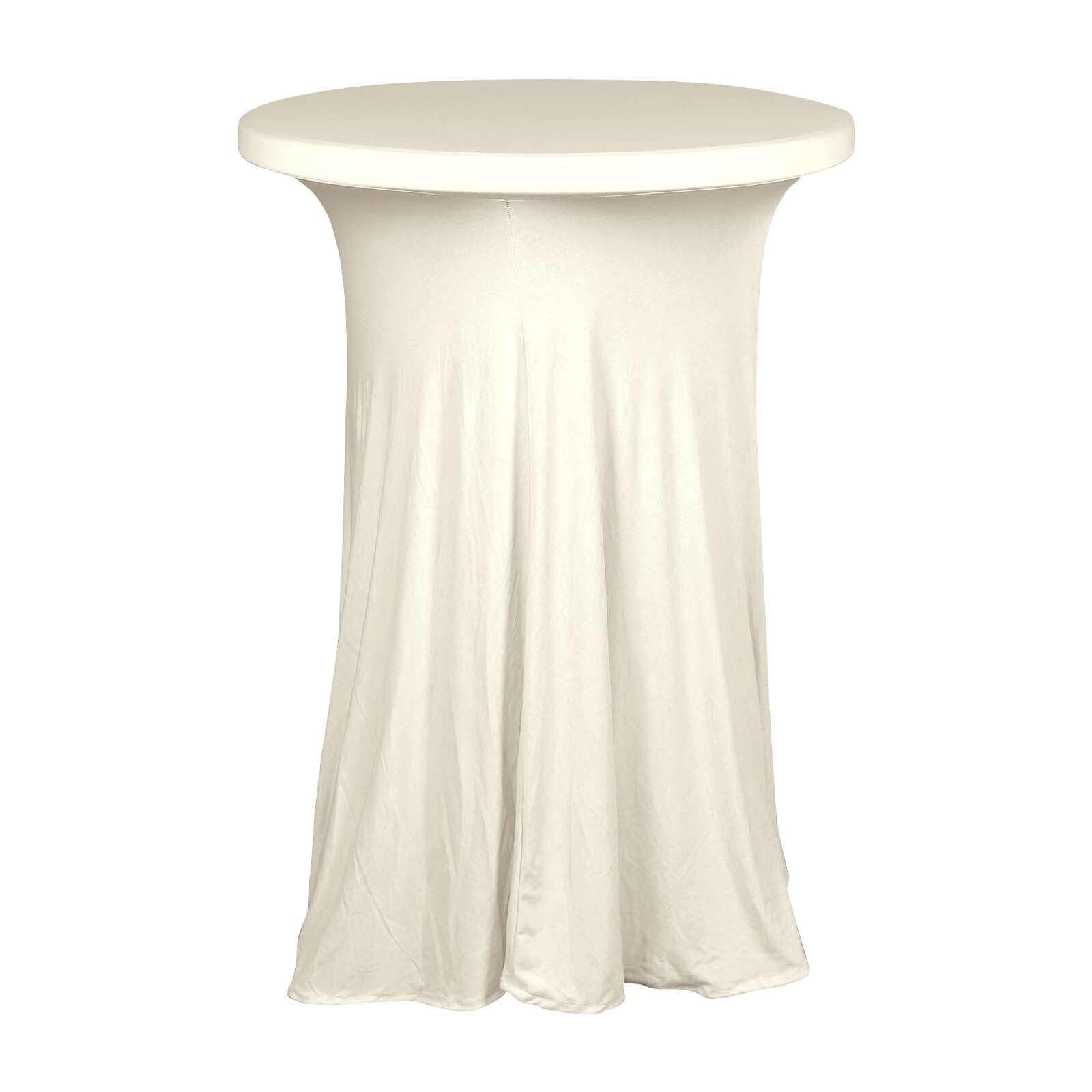 Amazon.com: Efavormart Ivory Round Spandex Cocktail Table Cover with ...