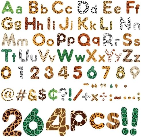 Amazon.com: 264 PCS Safari Jungle Bulletin Board Letters Set, Jungle ...