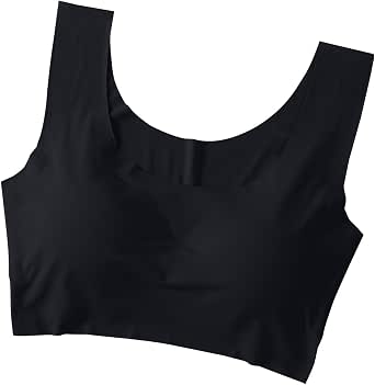Amazon.com: Womens Wide Straps T-Shirt Bras Wireless Seamless Stretch ...
