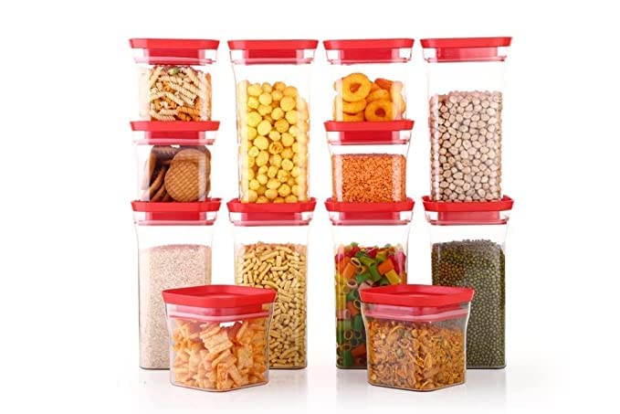 Buy Nalix Unbreakable Kitkat Square Plastic Container Set for Kitchen ...